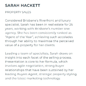 Sarah Hackett | Brisbane's Luxury and Riverfront Specialist